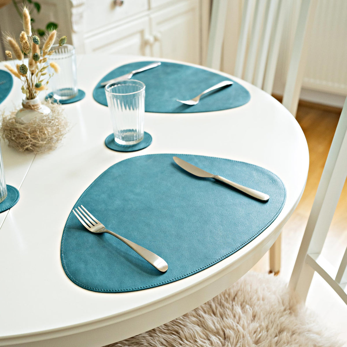 Set de table 'Organic' en cuir | Élégant et durable | Lavable – Rohleder FR